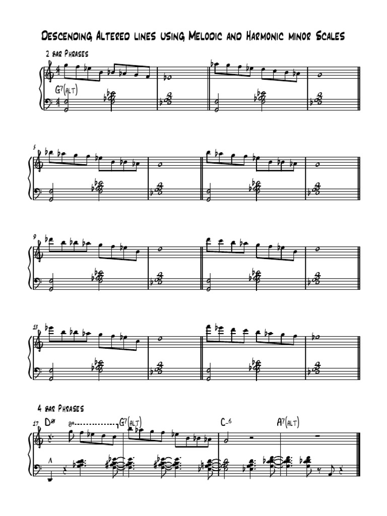 Descending Altered Lines | PDF | Musical Scales | Classical Music