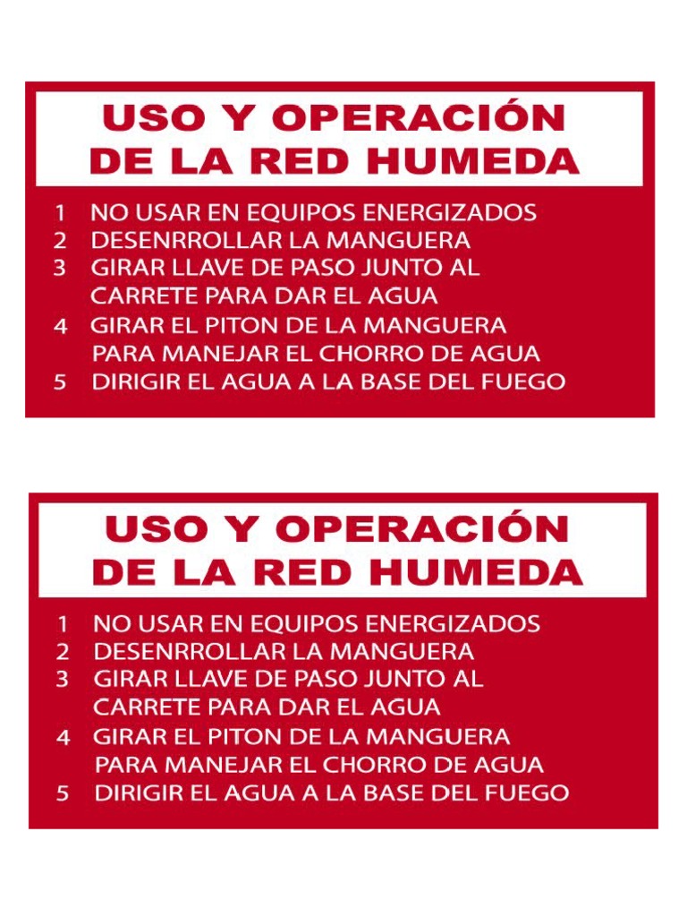 Instrucciones para RED HUMEDA | PDF