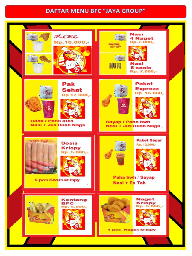 Daftar Menu BFC | PDF