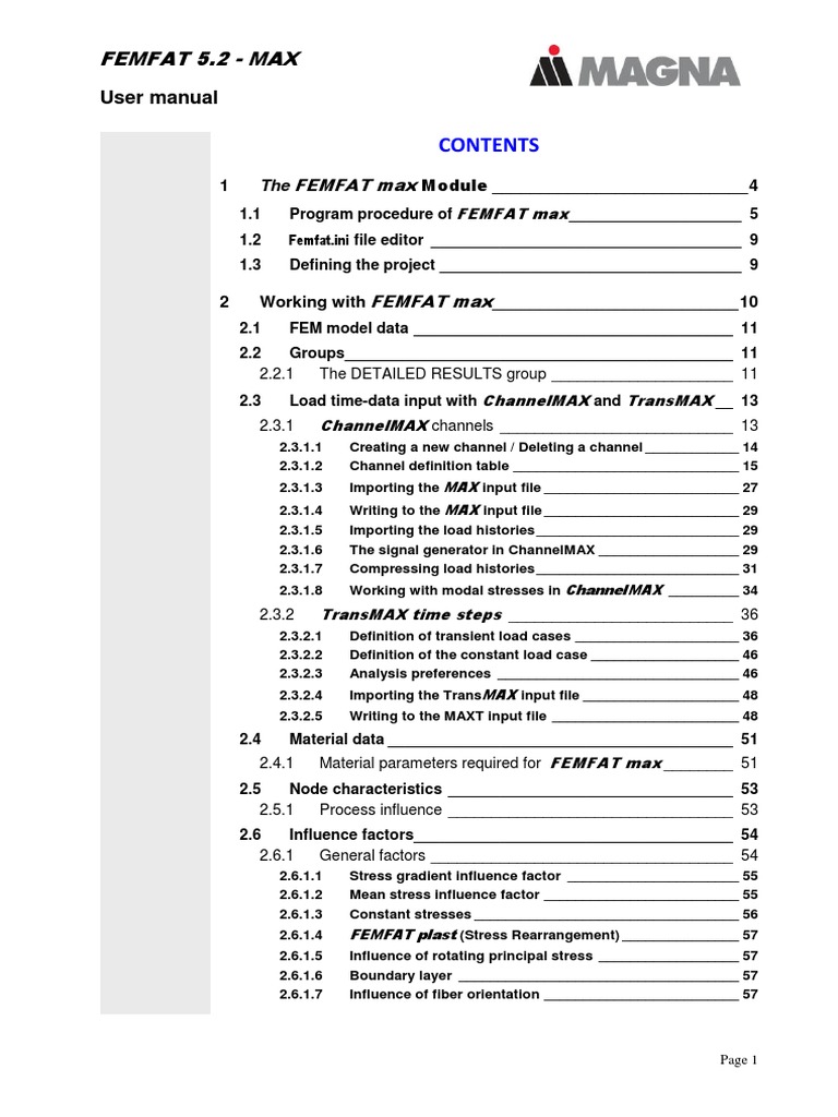Femfat 52 Max Manual e | PDF | Strength Of Materials | Computer Simulation