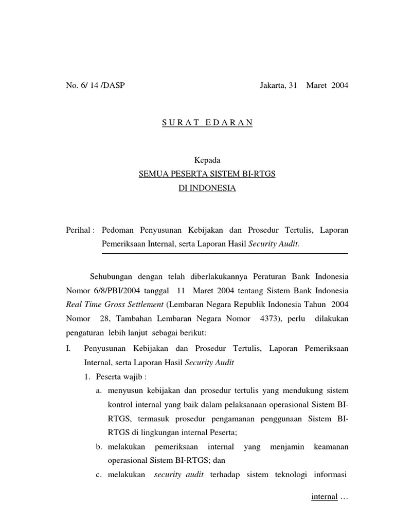 RTGS Bank Indonesia | PDF