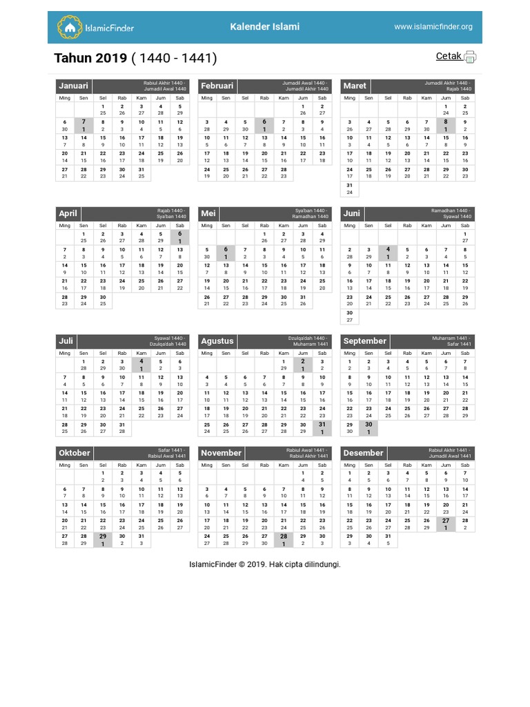 Monthly Islamic Calendar | PDF | Abrahamic Religions