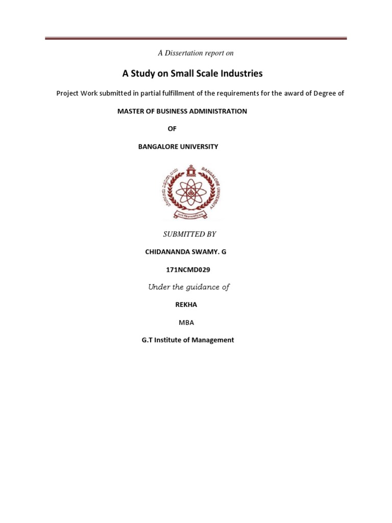 Project On Small Scale Industries | PDF | Sampling (Statistics ...