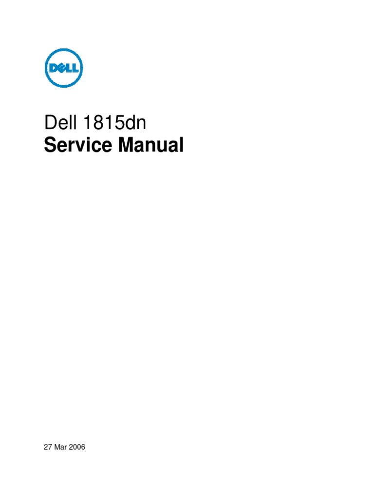 Dell 1815dn Service Manual Overview | PDF | Electrostatic Discharge | Fax