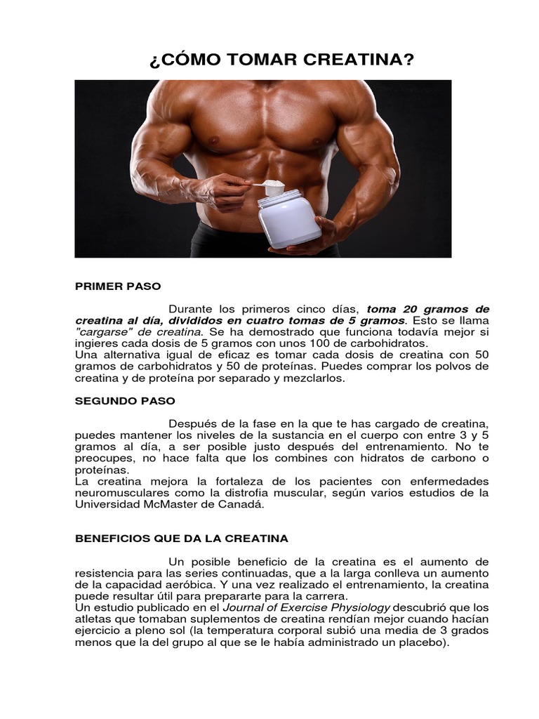 Cómo Tomar Creatina | PDF | Especialidades Medicas | Tratamiento de salud