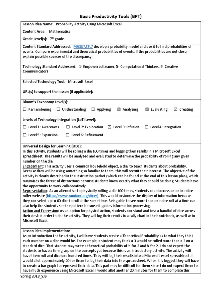 03 Basic Productivity Tools | PDF | Reflective Practice | Probability