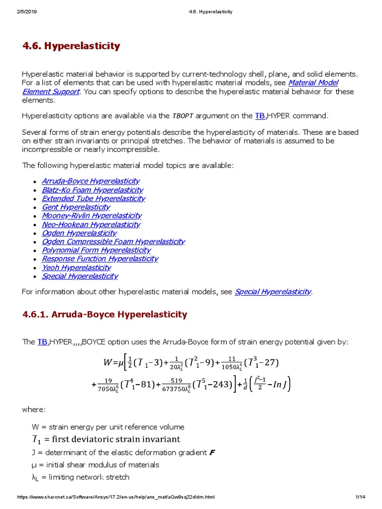 4 6 Hyperelasticity | PDF | Elasticity (Physics) | Young's Modulus