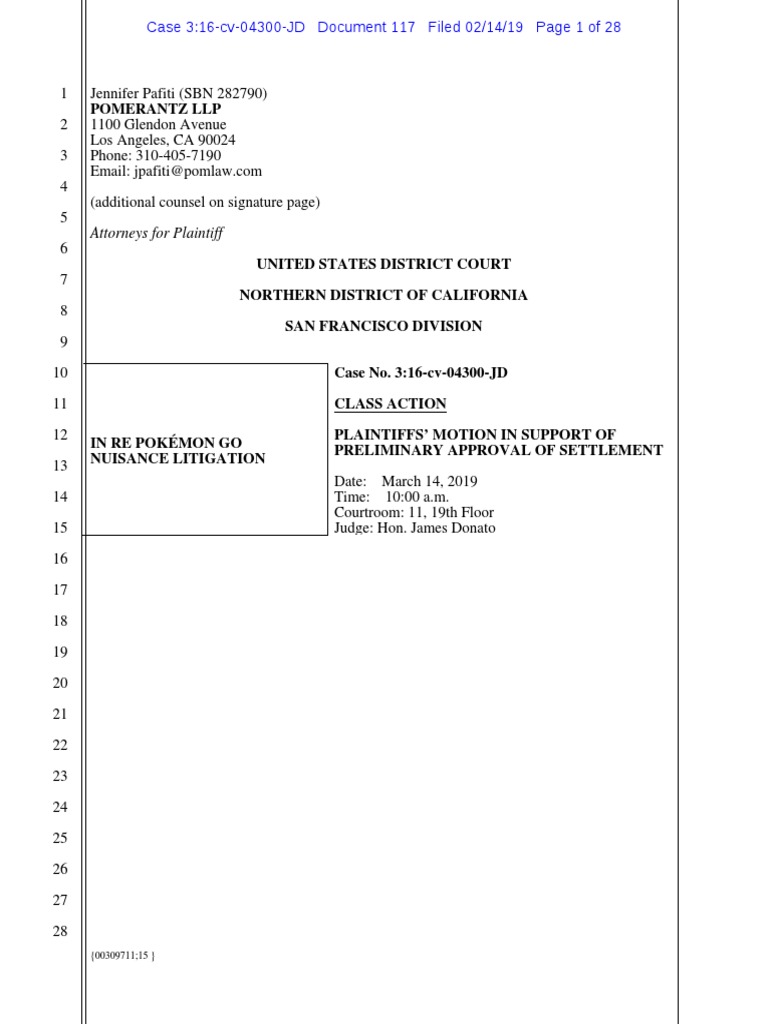 Pokemon Go Class Action Lawsuit