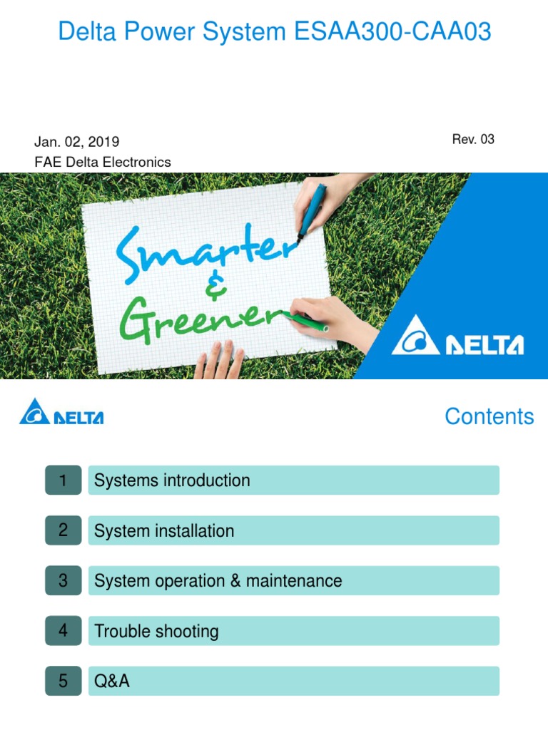 User Manual for the Delta ESAA300-CAA03 300 Amp -54V DC Power System ...