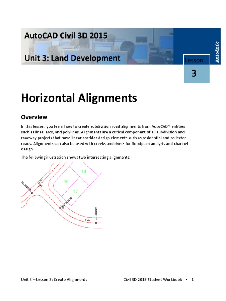 Horizontal Alignments: Autocad Civil 3D 201 5 Unit 3: Land Development | PDF | Tangent | Line ...