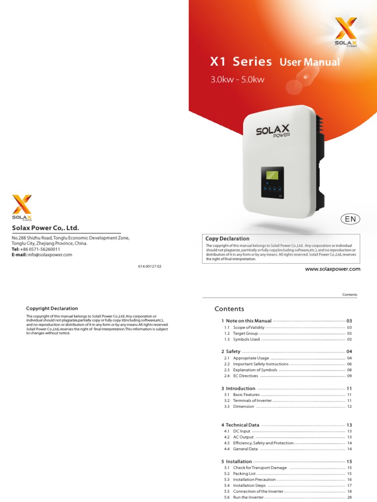 X1 Boost Install Manual | PDF | Photovoltaic System | Power Inverter