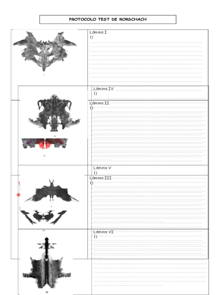 Protocolo Tabulación Rorschach | PDF