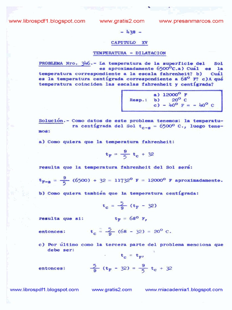 Temperatura Dilatacion Ejercicios Resueltos PDF | PDF