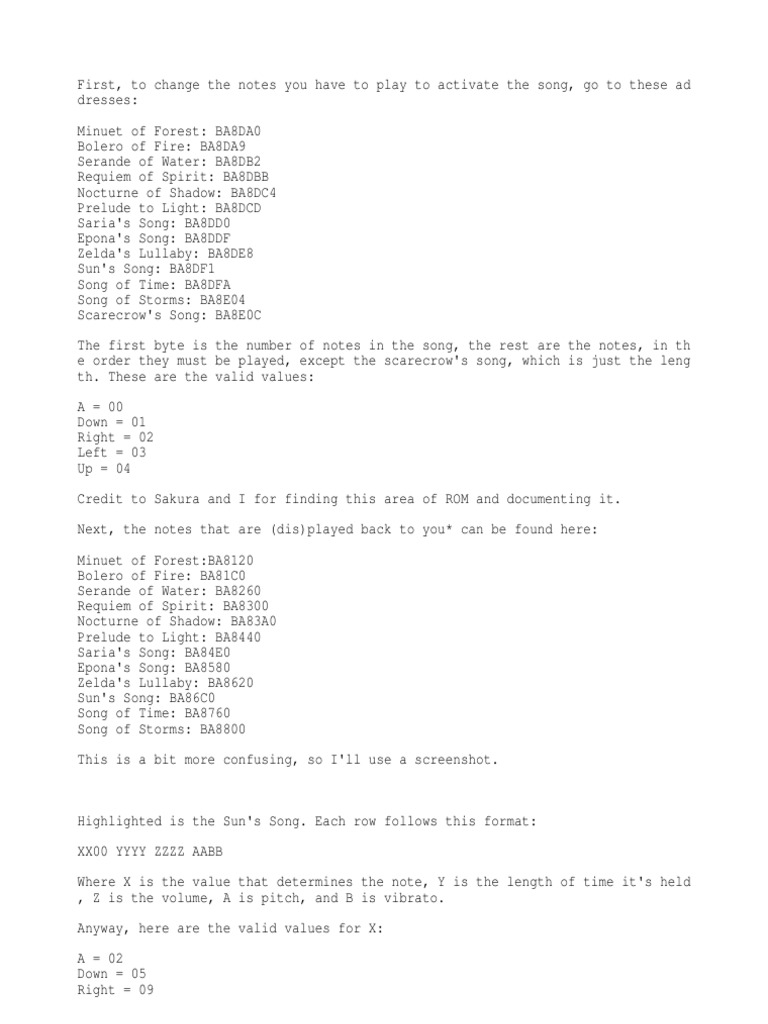 Zelda Ocarina Song Documentation | PDF