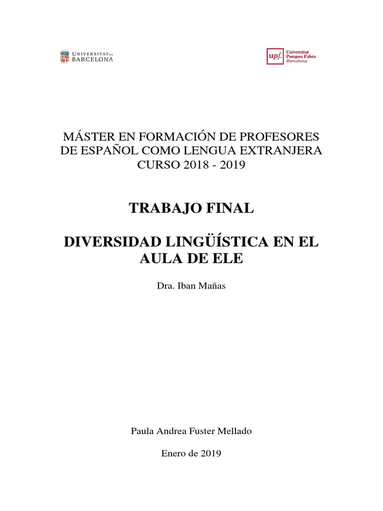 Trabajo Final Diversidad Paula Andrea Fuster Mellado | PDF | Lengua ...