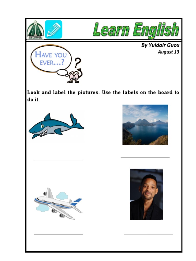 By Yuldair Guox: Look and Label The Pictures. Use The Labels On The ...