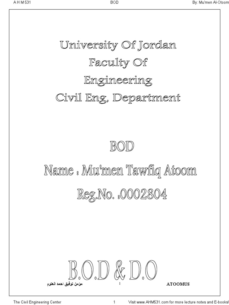 9 Bod | PDF | Wastewater | Environmental Technology