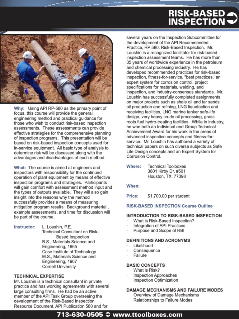 Introduction To Risk-Based Inspection | PDF | Petroleum | Risk Management