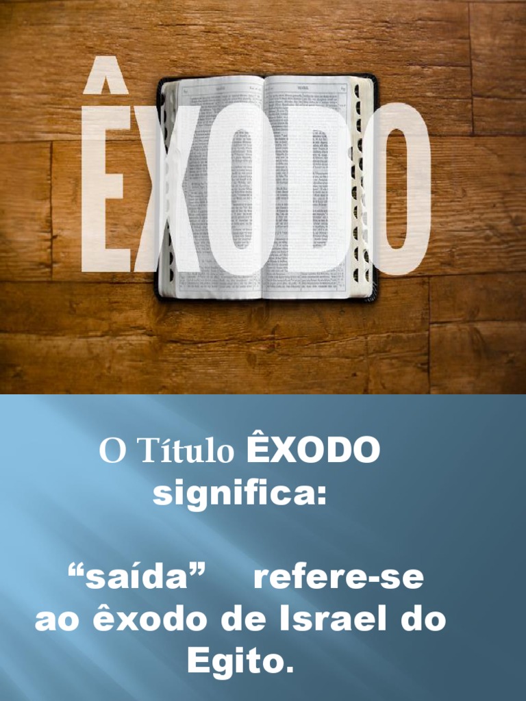 Estudo Do Livro De êxodo Pdf Livro Do êxodo Profetas Da Bíblia
