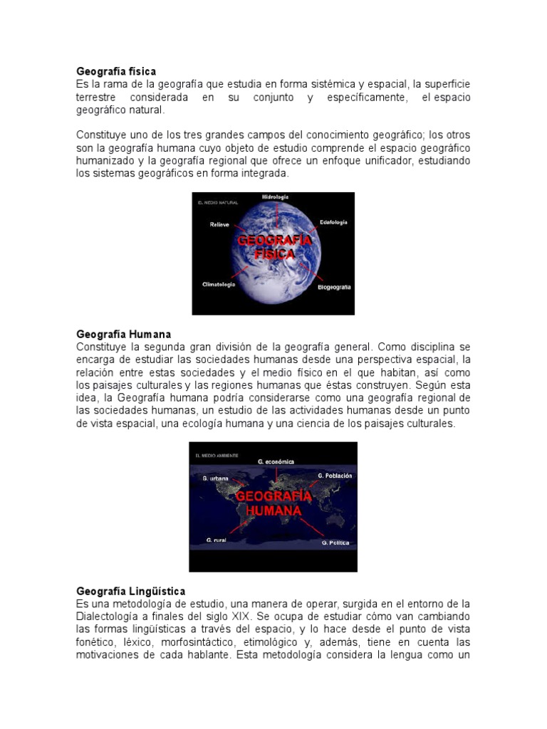 Geografía Física y Humana: Definición y Estudio | PDF | Geografía | Science