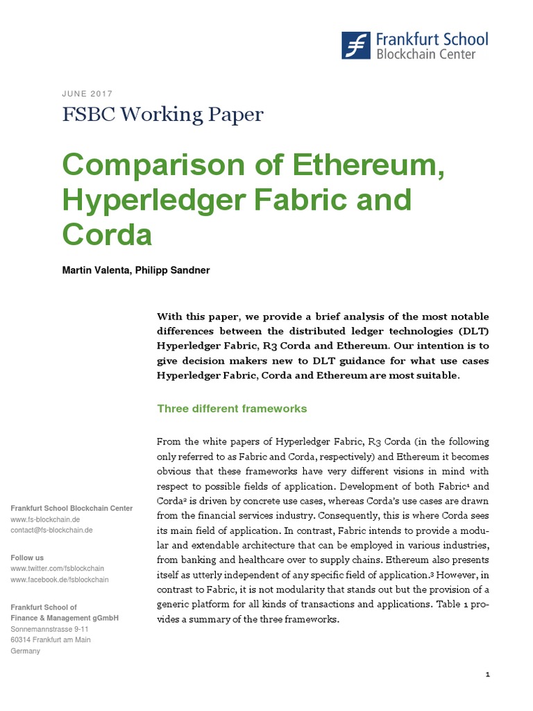 Ethereum vs Hyperledger vs Corda | PDF | Distributed Computing | Computing