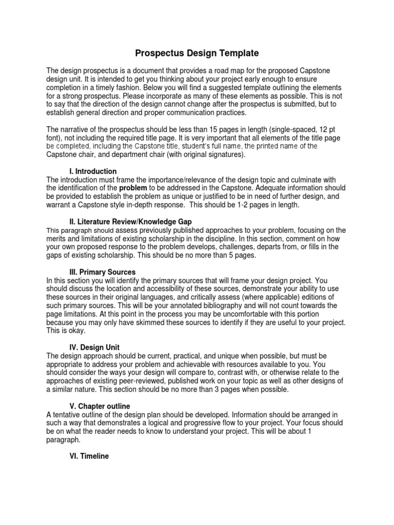 Prospectus Design Template: A Guide for Developing an Effective Thesis ...