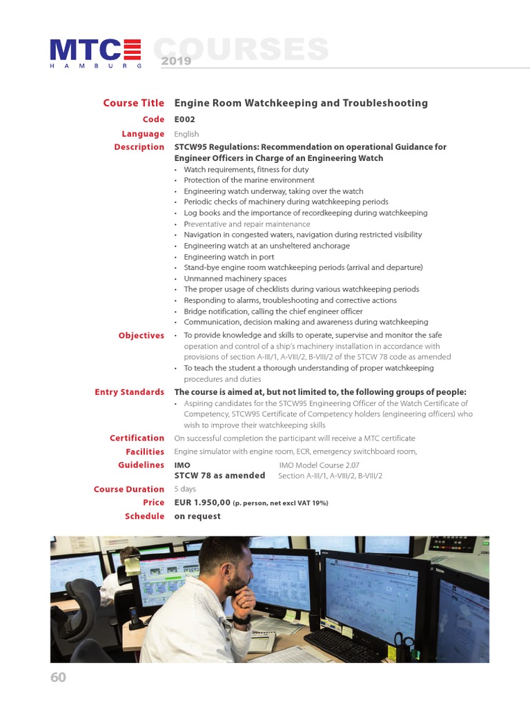 Course Title: Engine Room Watchkeeping and Troubleshooting | PDF | Business