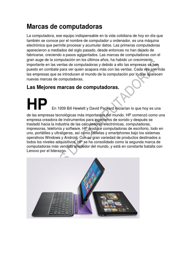 Mejores Marcas de Computadoras 2023 | PDF | Lenovo | Hewlett Packard