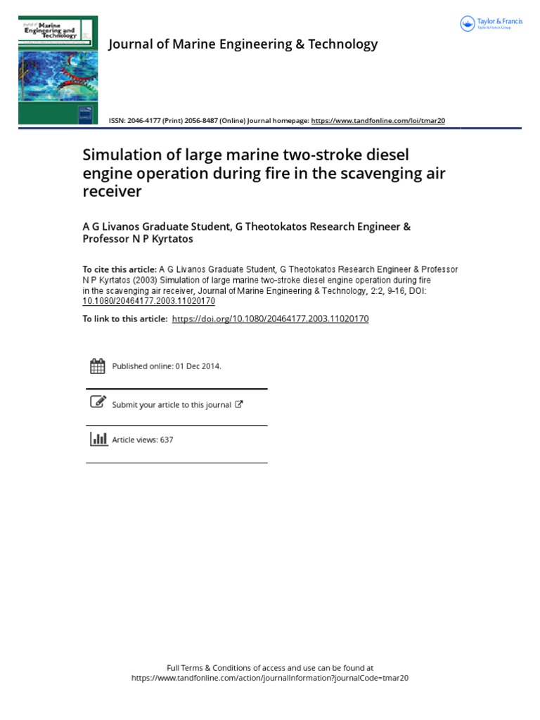 Simulation of Large Marine Two-Stroke Diesel Engine Operation During ...