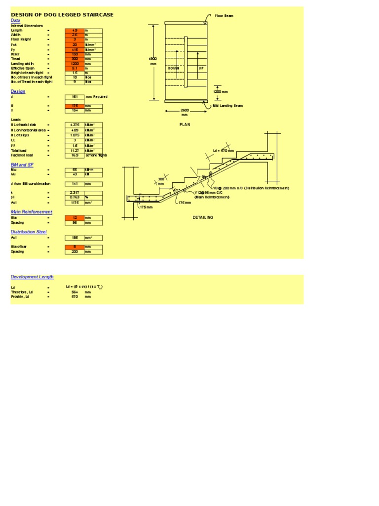 Dog Legged Staircase | PDF | Stairs | Architectural Design