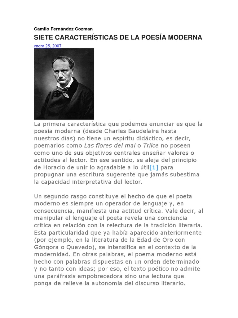 Siete rasgos de la poesía moderna | PDF | Poesía | Science