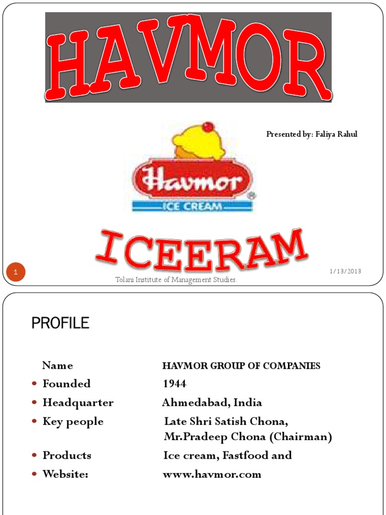 Havmor Ice Cream Report | PDF | Ice Cream | Business
