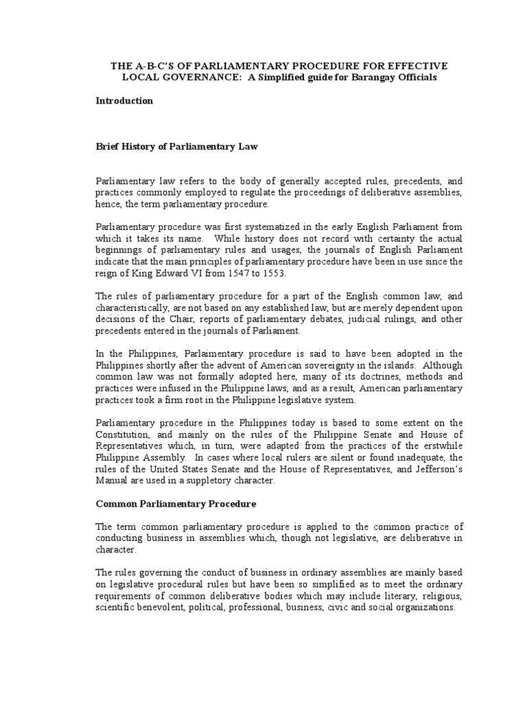 A Proposed Training Design For Barangay Officials | PDF | Quorum ...