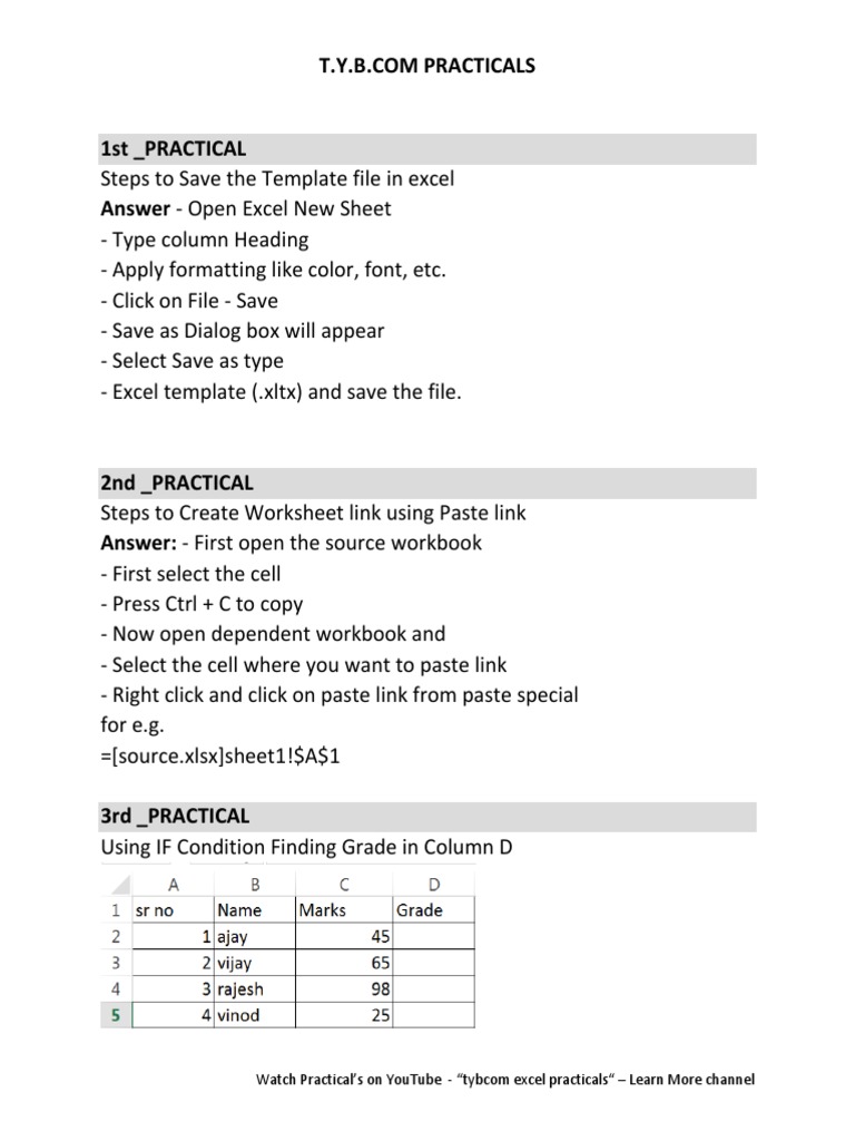 Tybcom Practical It Subject | PDF | Visual Basic .Net | Microsoft Excel