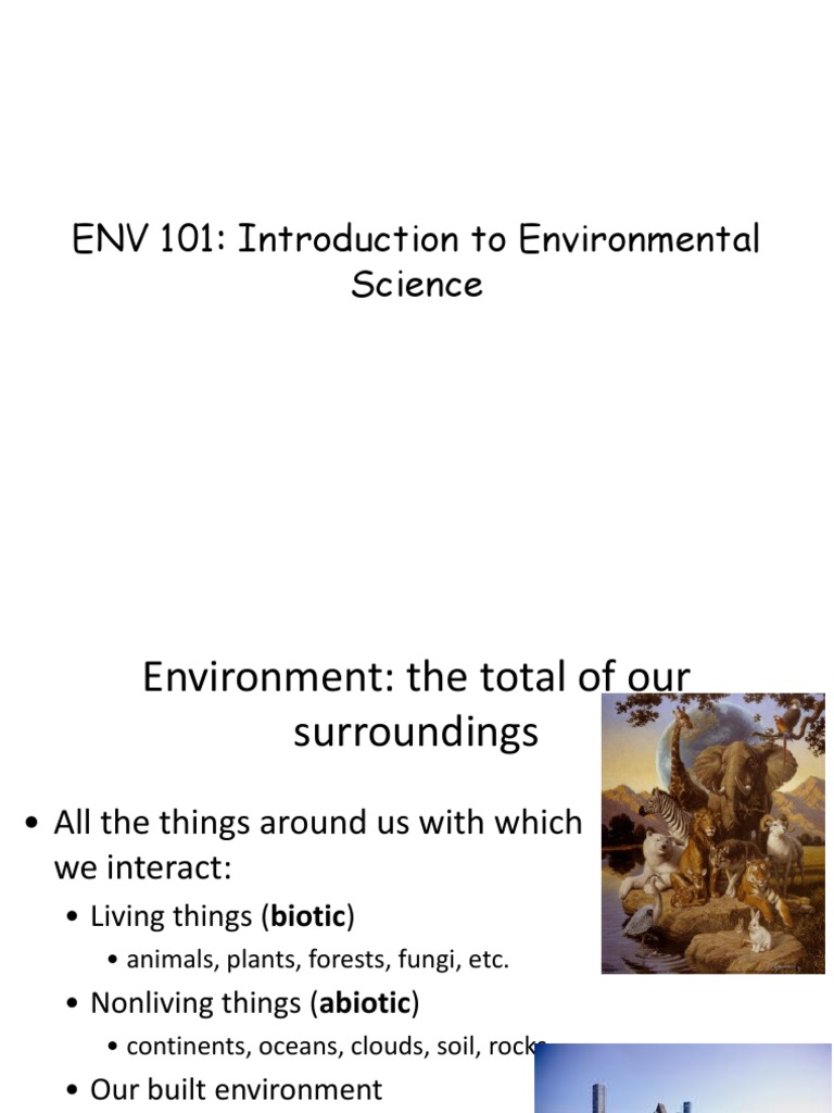 ENV 101: Introduction To Environmental Science | PDF | Environmentalism ...
