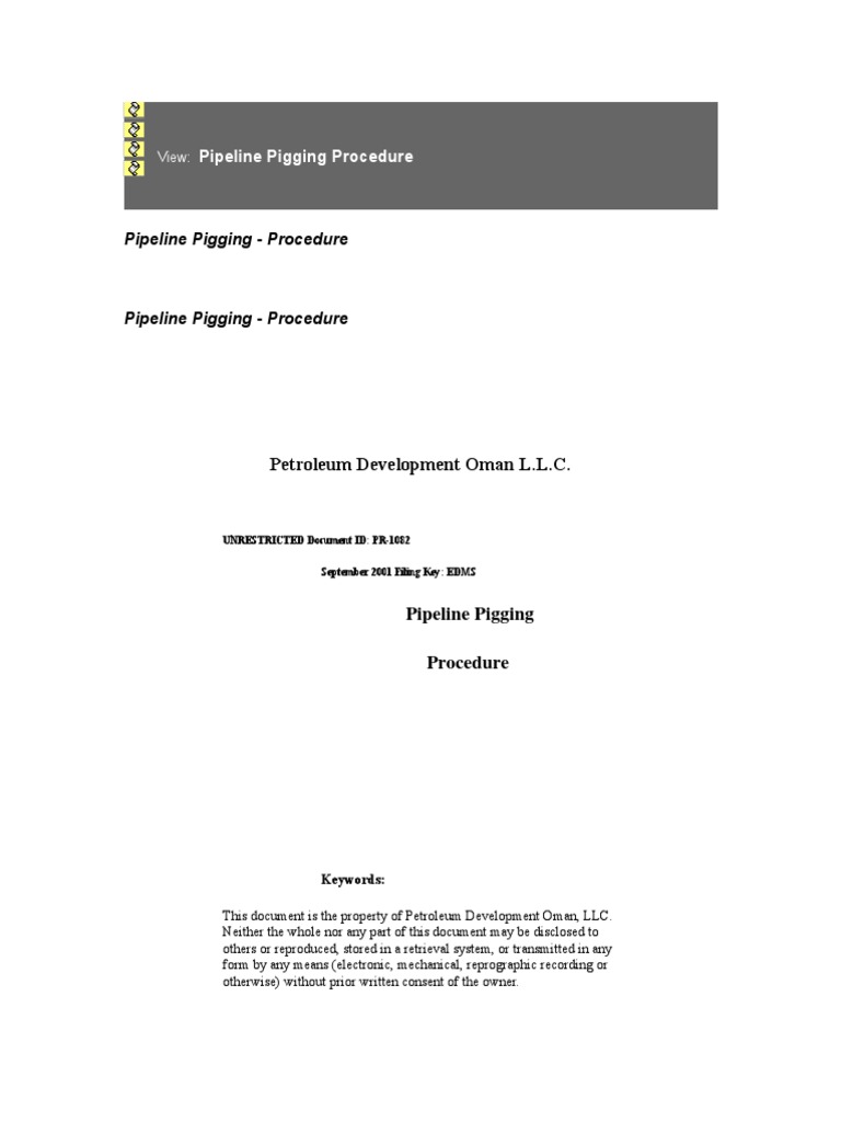 Pipeline Pigging Procedure | PDF | Pipeline Transport | Valve