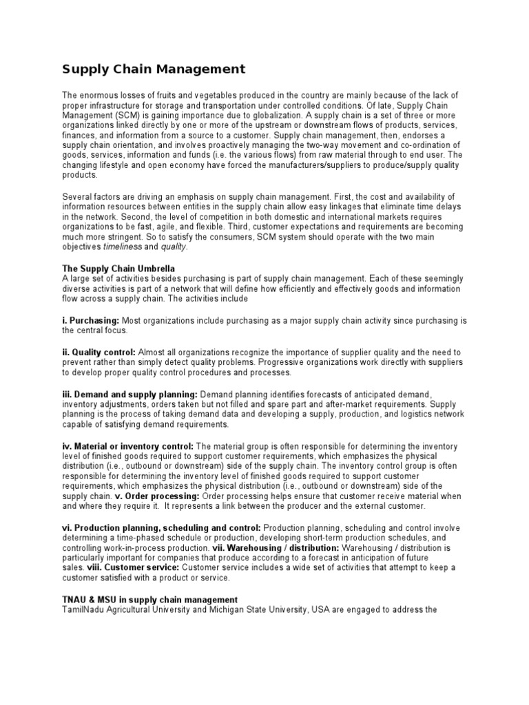 Supply Chain Management | Supply Chain | Supply Chain Management