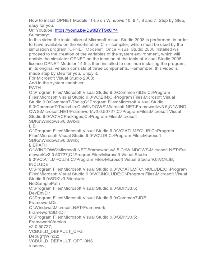 How To Install OPNET Modeler 14 | Download Free PDF | Microsoft Visual ...