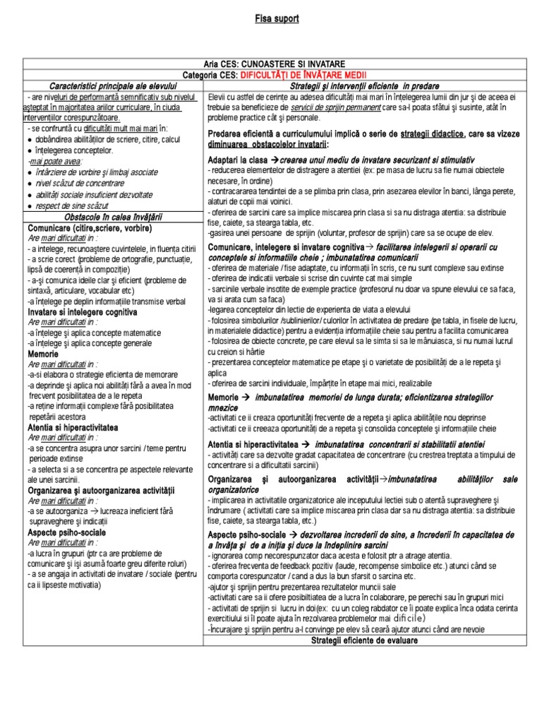 Fise Suport - CES | PDF