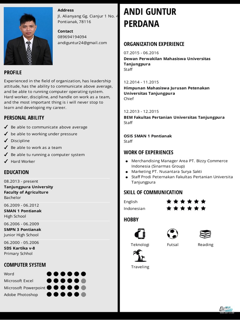 CV Update Andi Guntur Perdana | PDF | Application Software | Computing