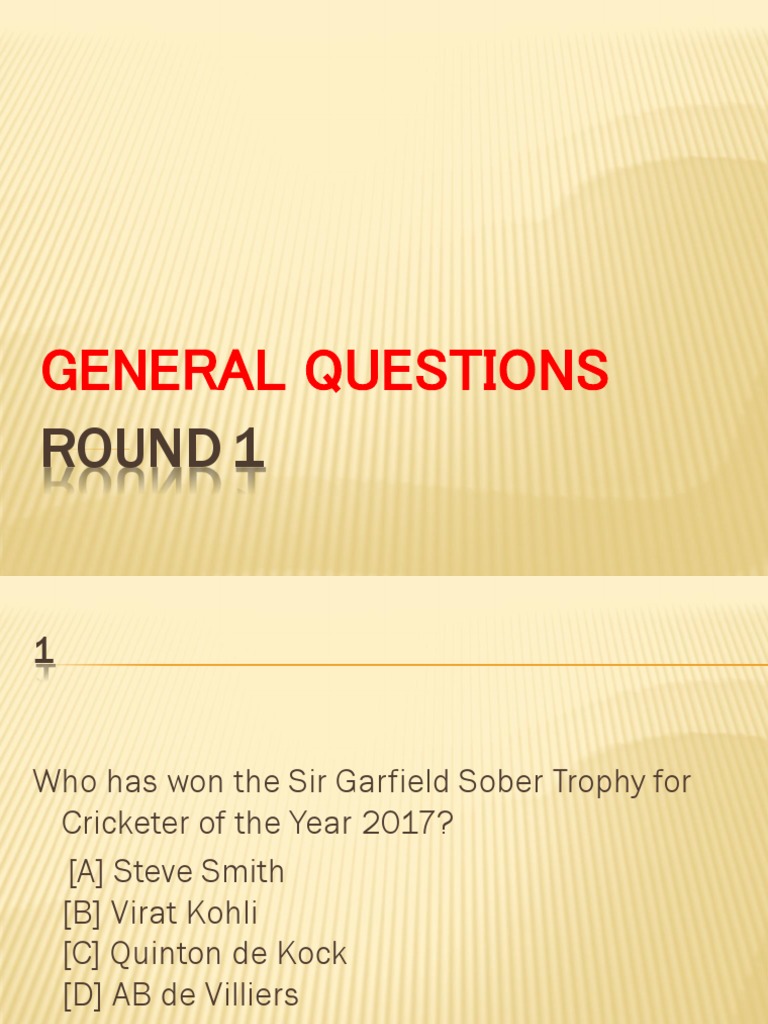 General Questions: Round 1 | PDF
