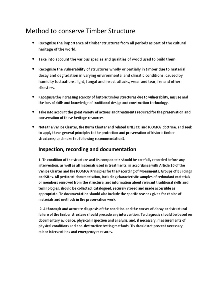 Method To Conserve Timber Structure | PDF | Solubility | Lumber