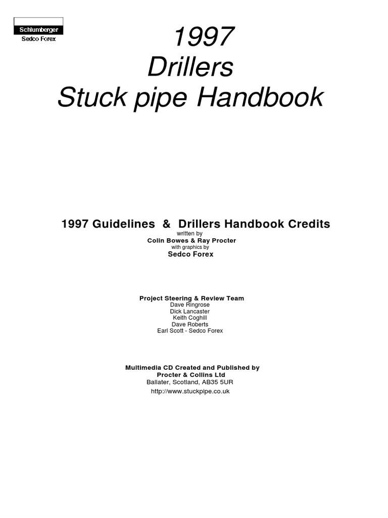 Driller Stuck Pipe Handbook PDF | PDF | Casing (Borehole) | Drilling Rig