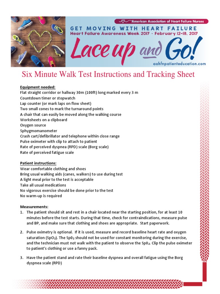 Six Minute Walk Test Instructions | PDF | Medicine | Medical Specialties