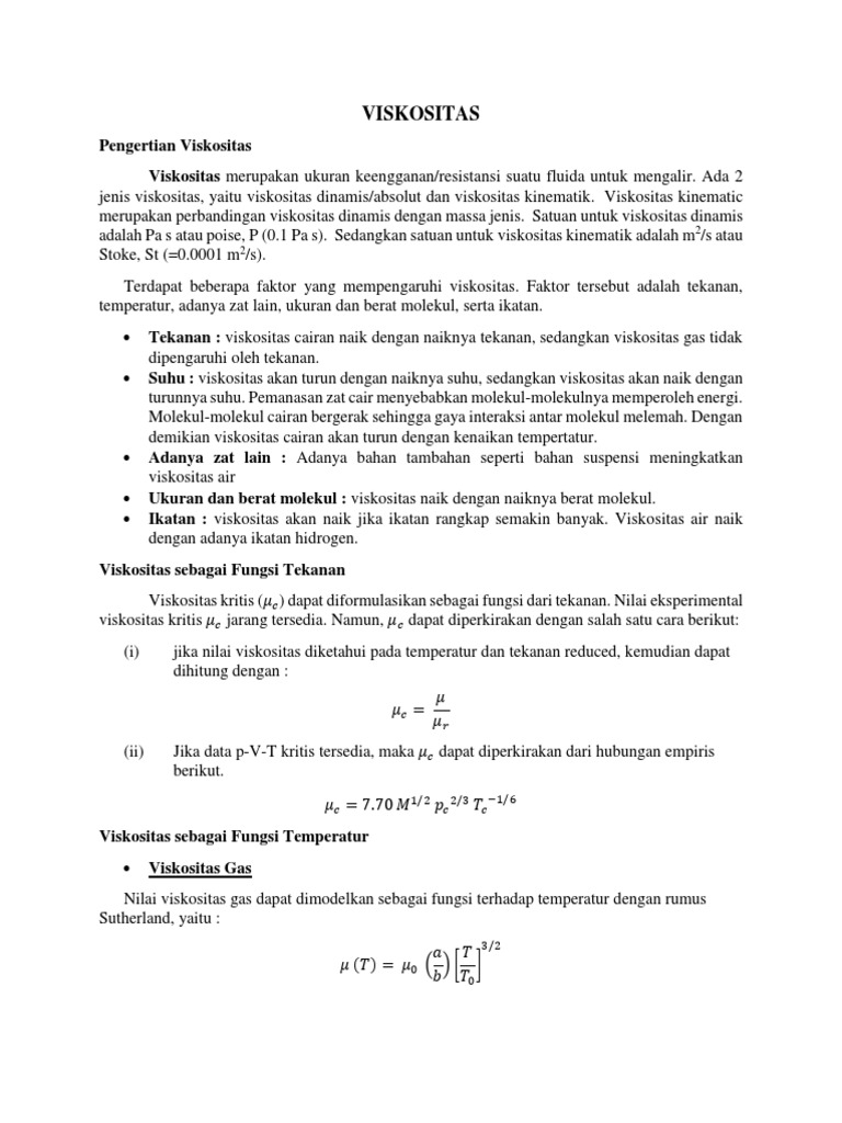 Viskositas Dan Rheologi | PDF