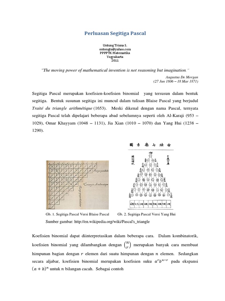Segitiga Pascal Dan Perluasannya#3 | PDF | Metode & Bahan Ajar