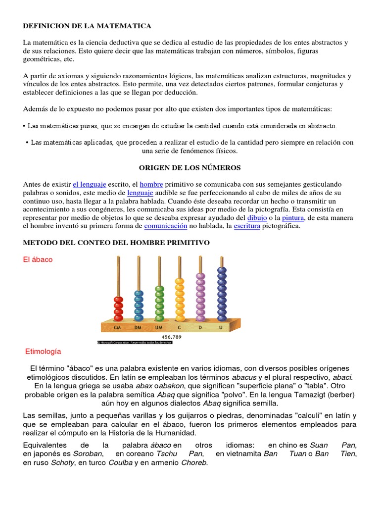 Definicion de La Matematica | PDF | Enseñanza de matemática | Science