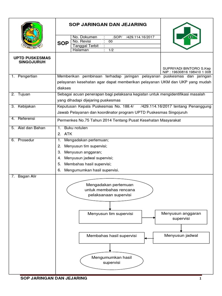 Sop Jejaring Dan Jaringan | PDF | Teknologi & Rekayasa
