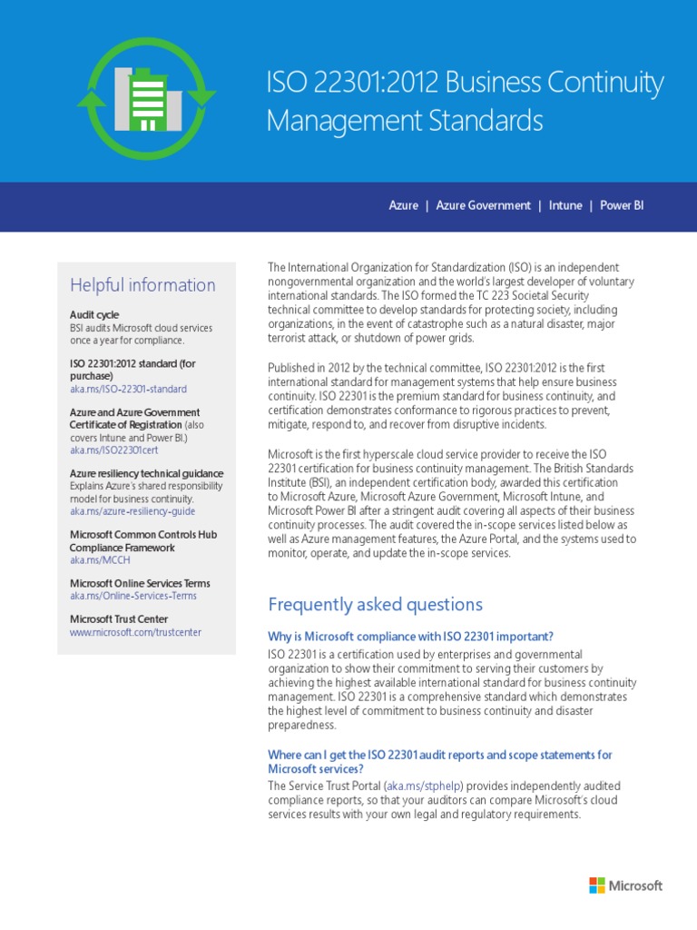 Iso 22301 Implementation Guide 2016 | PDF | Microsoft Azure | Active ...