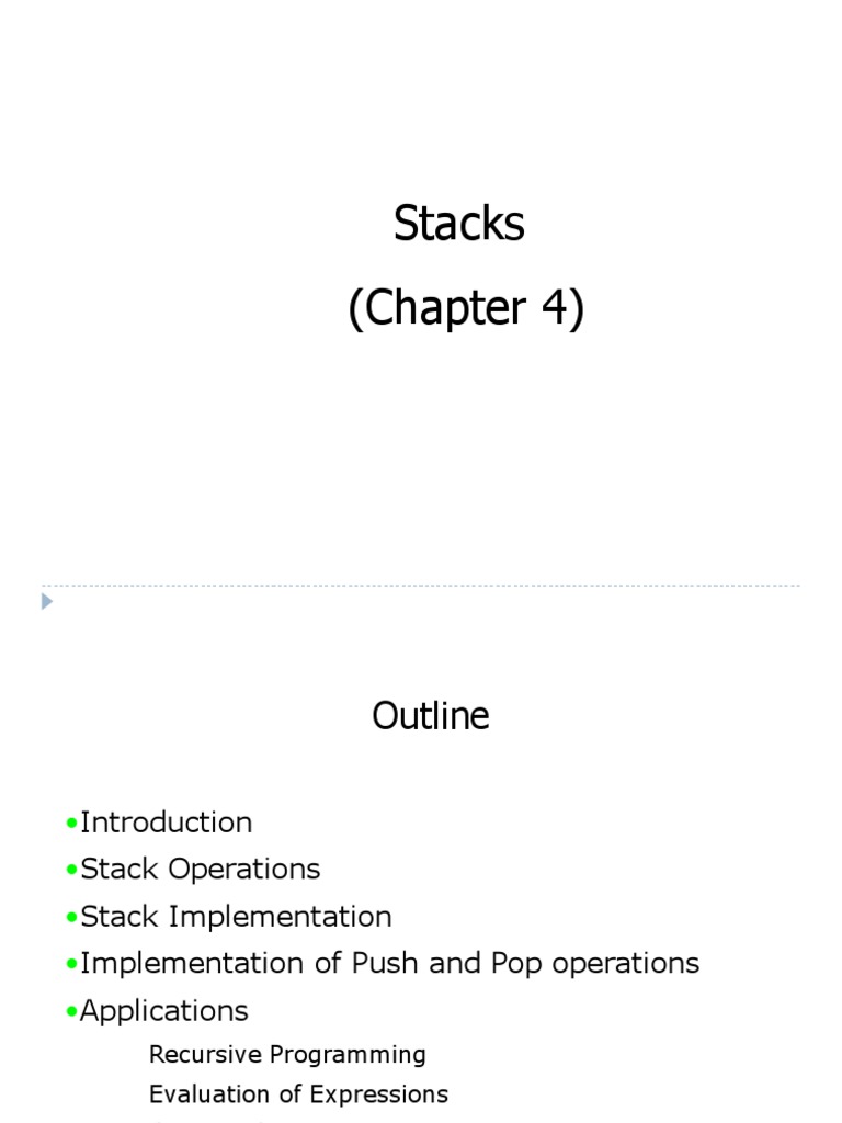 Chapter 04-Stacks | PDF | Subroutine | Array Data Structure